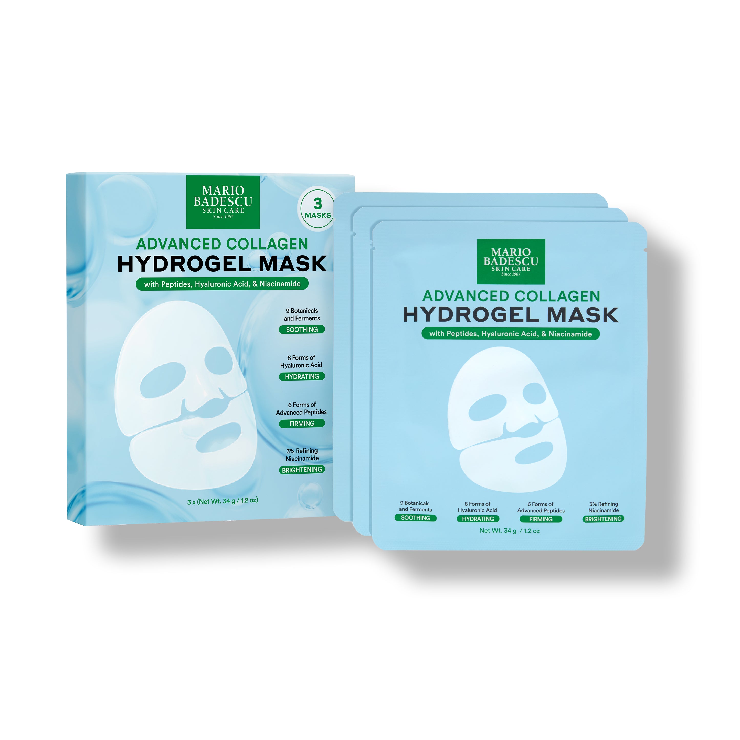 Advanced Collagen Hydrogel Mask with Peptides, Hyaluronic Acid & Niaci ...